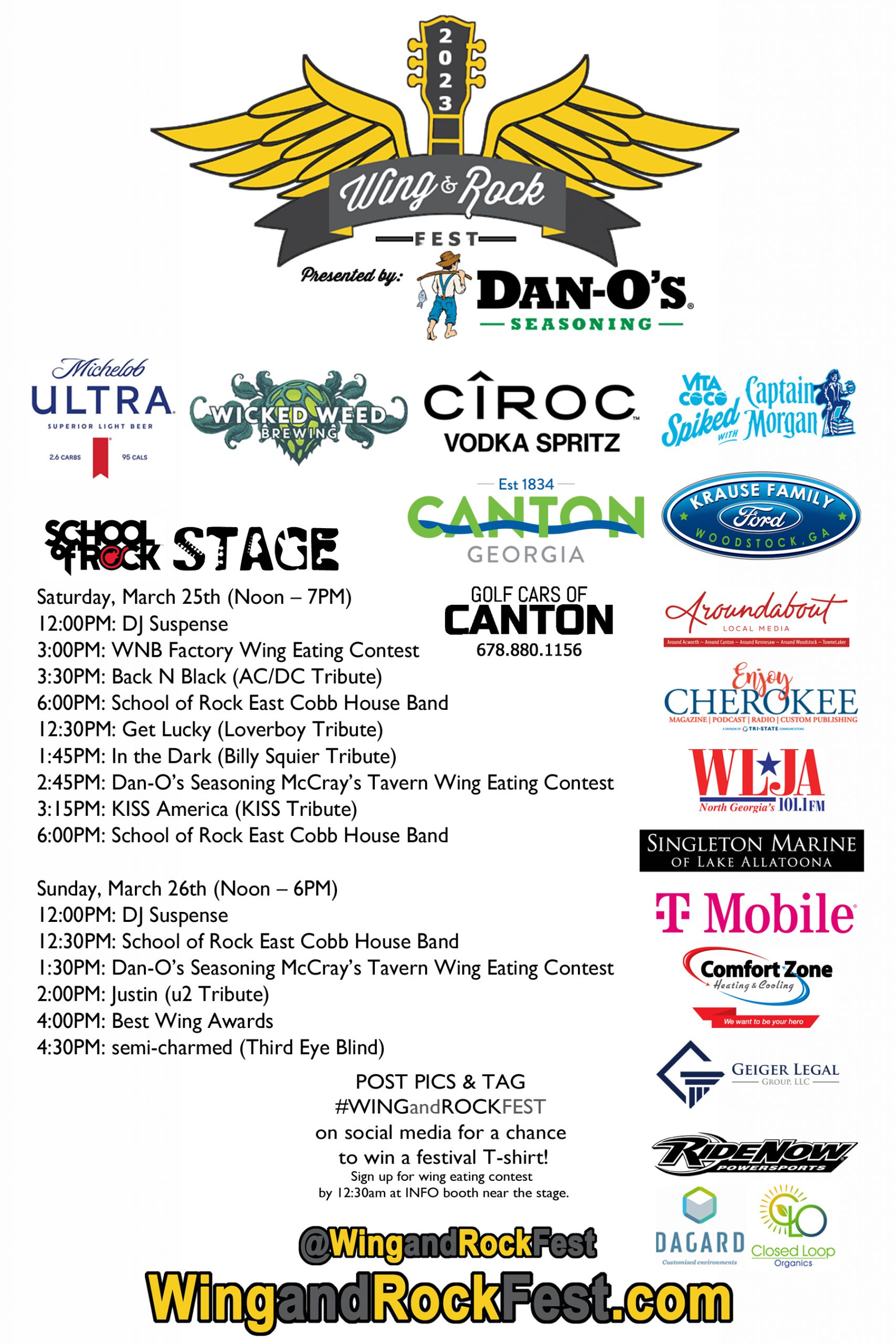 Festival Program & Parking Map – Wing & Rock Fest